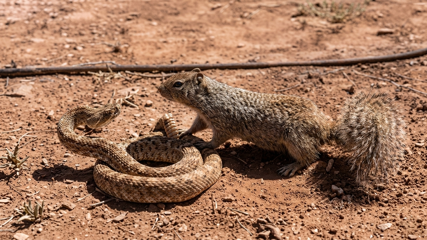 Watch what happens when a squirrel comes too close to a snake