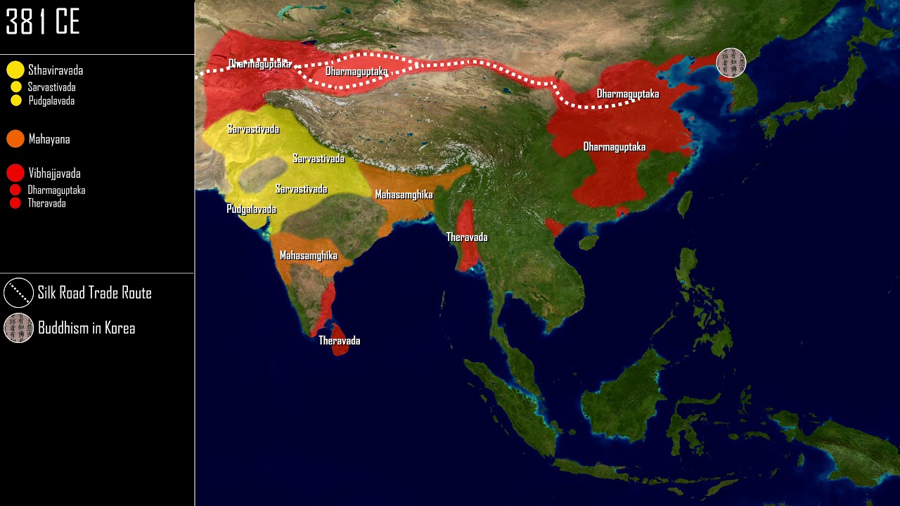 The spread of Buddhism (500 BCE - 1200)