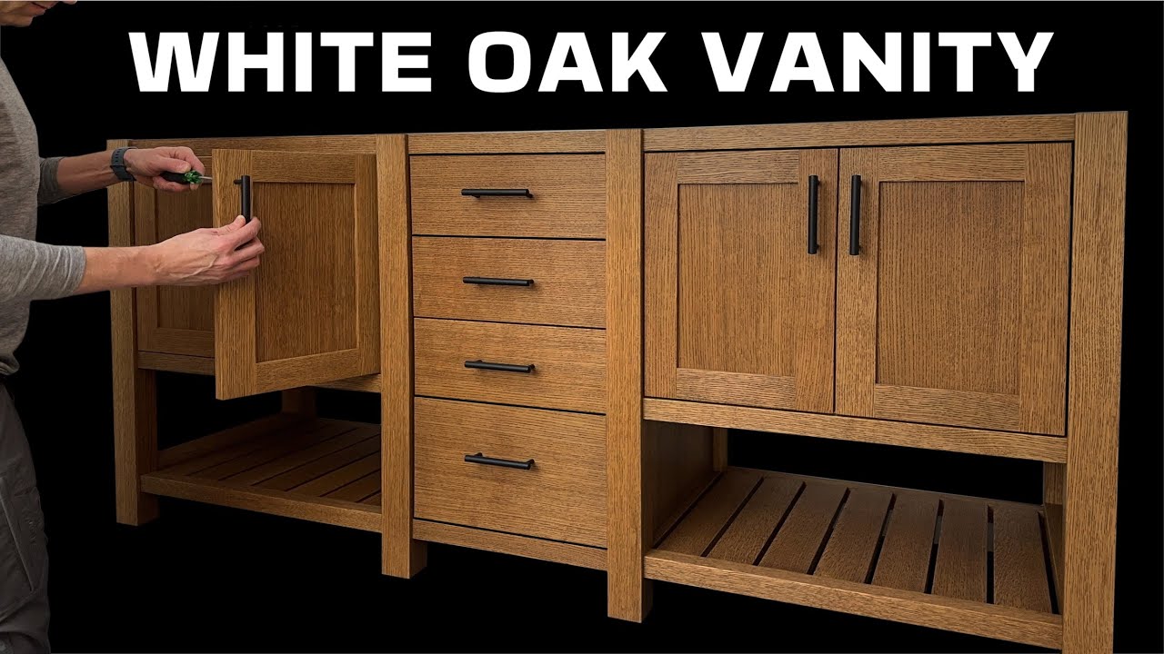 A hybrid approach to building a white oak bathroom