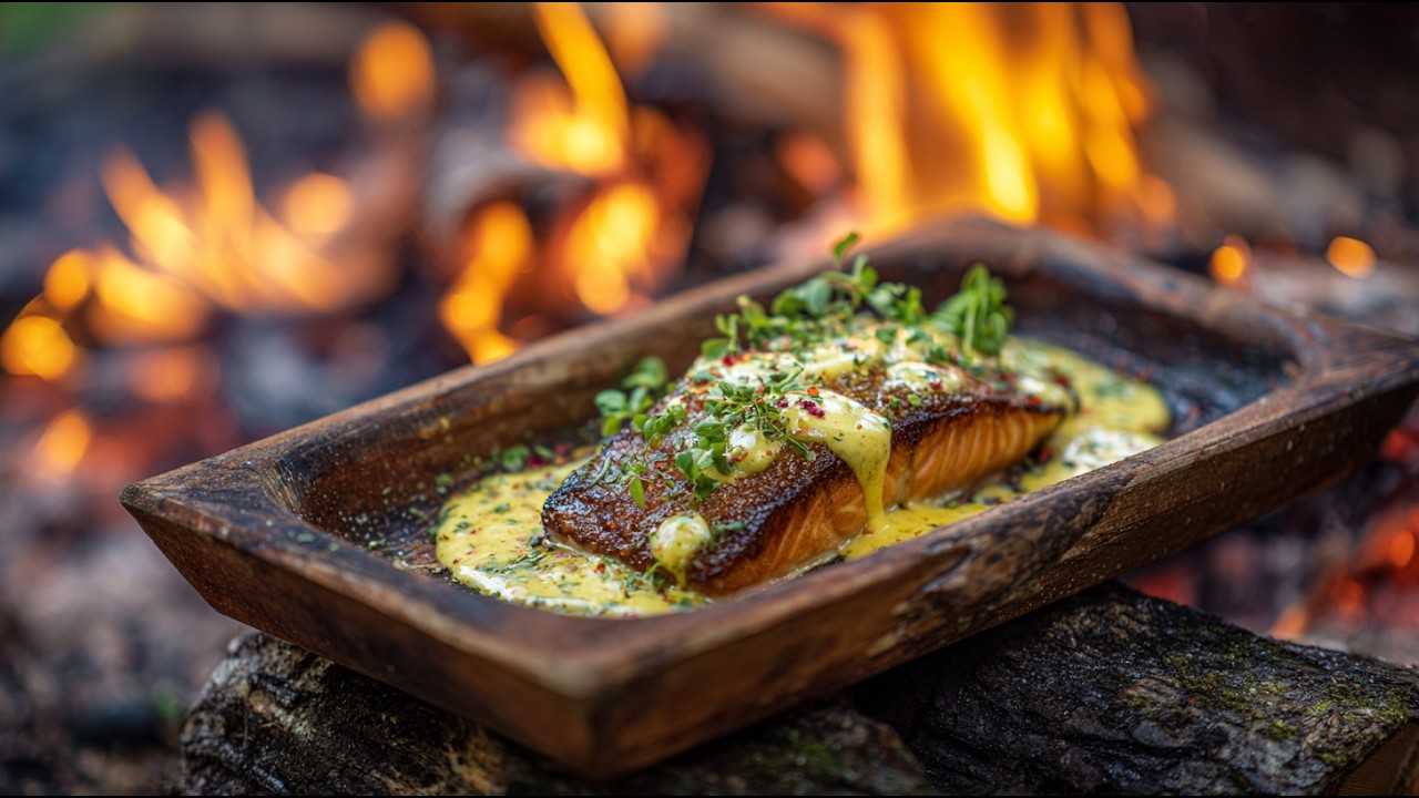 Crispy skin salmon with hollandaise sauce