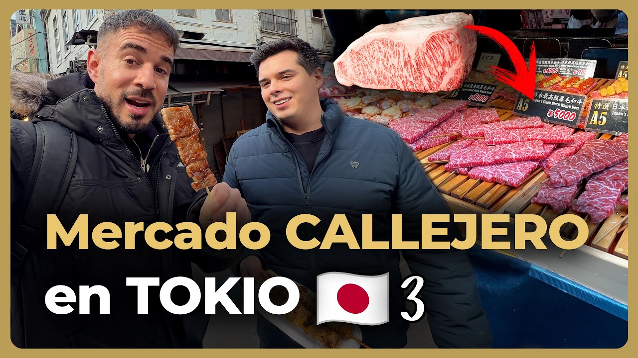 Probando comida callejera en Tokio en el mercado más famoso!