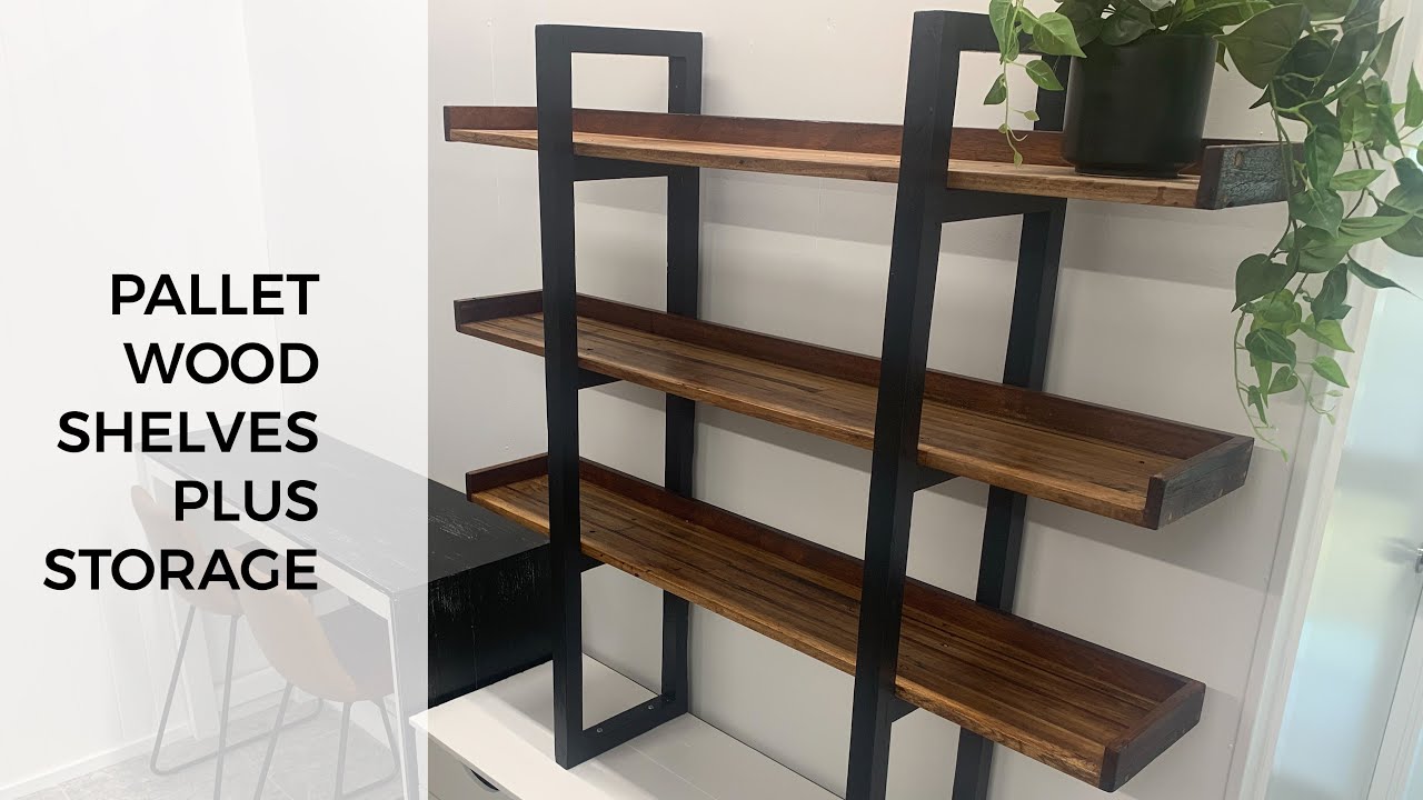 Pallet Wood Shelving and Ready made draws wrapped in pallet wood