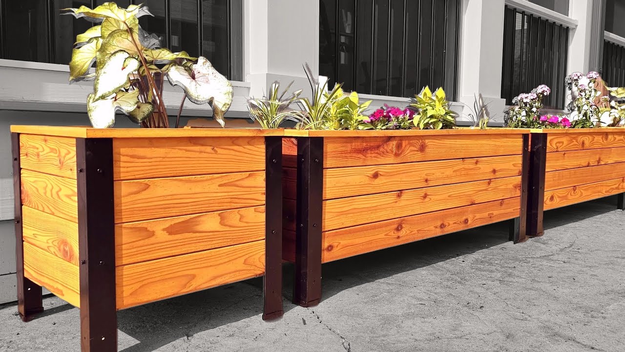 I built sleek planter boxes with minimal tools 🌱