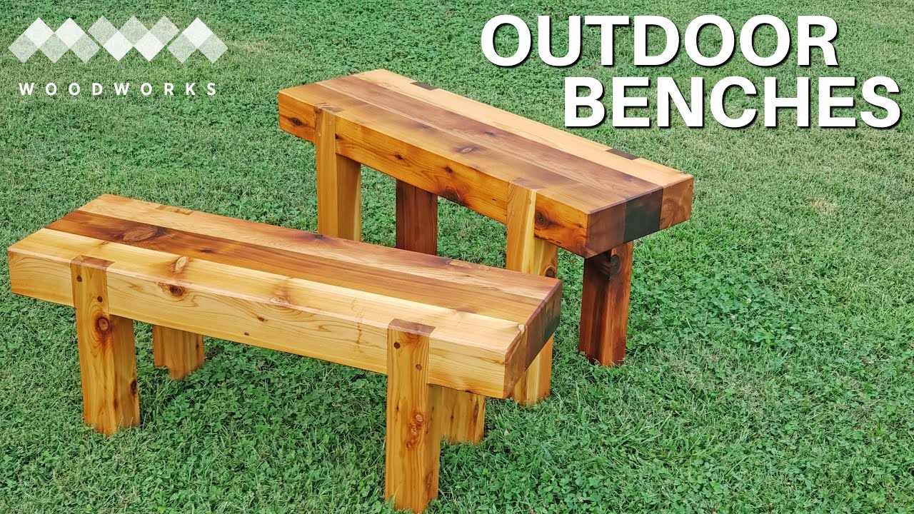 Simple sturdy outdoor benches