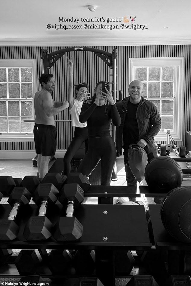 Michelle Keegan is put through her paces as she works up a sweat with ...
