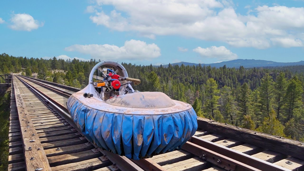 I built a hovercraft rail car to explore abandoned railroads