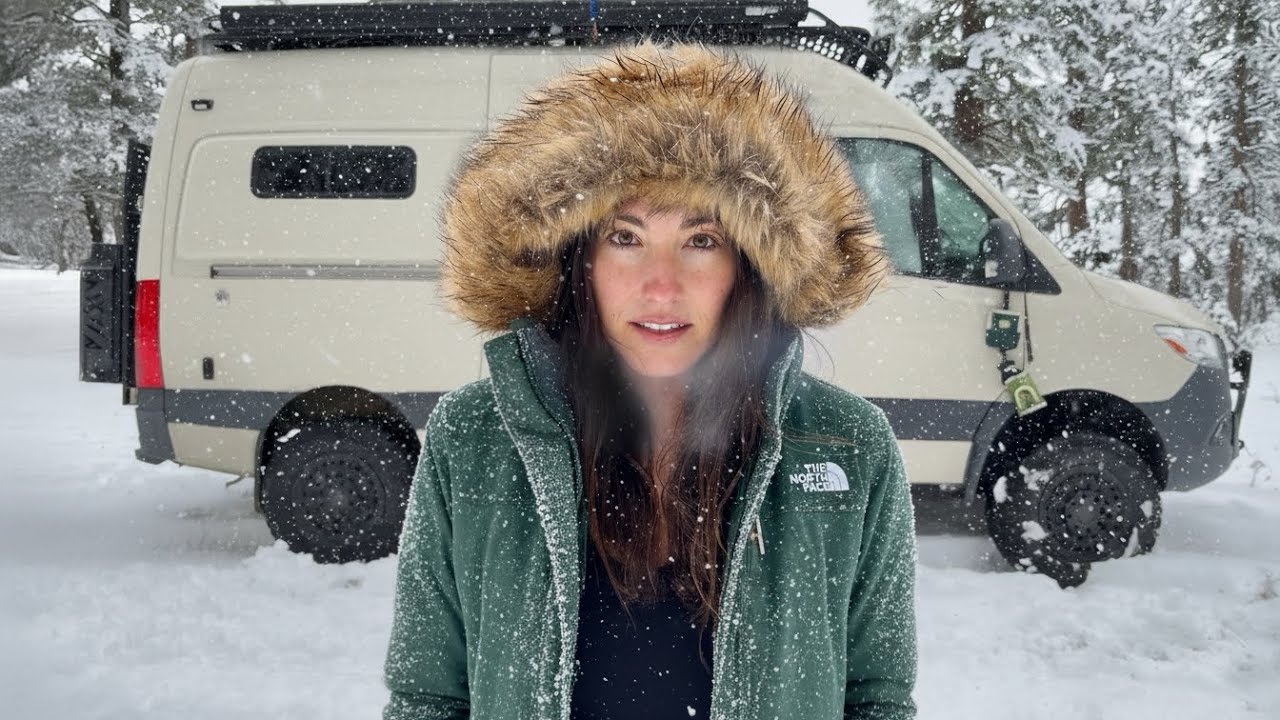 Surviving a winter snowstorm in my van! ️