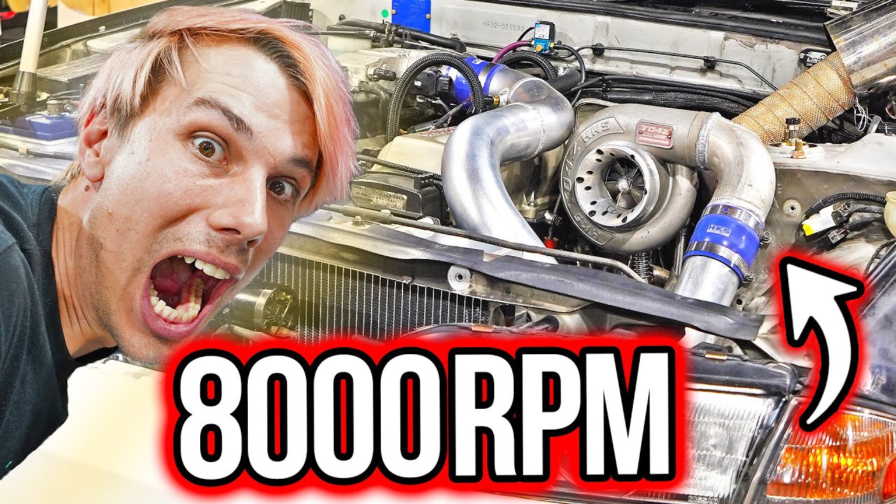 $50 ENGINE REVS OVER 8000RPM WITH HUGE REDNECK TURBO SWAP!