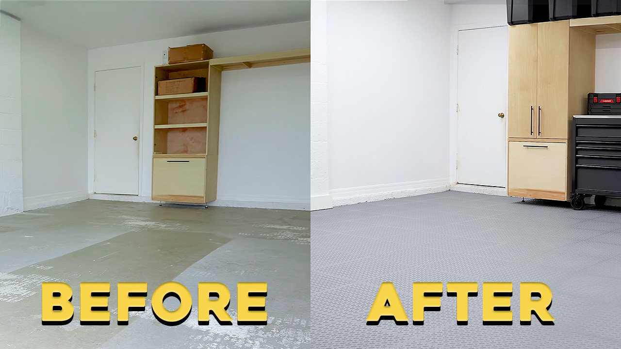 Garage floor transformation - huge difference!