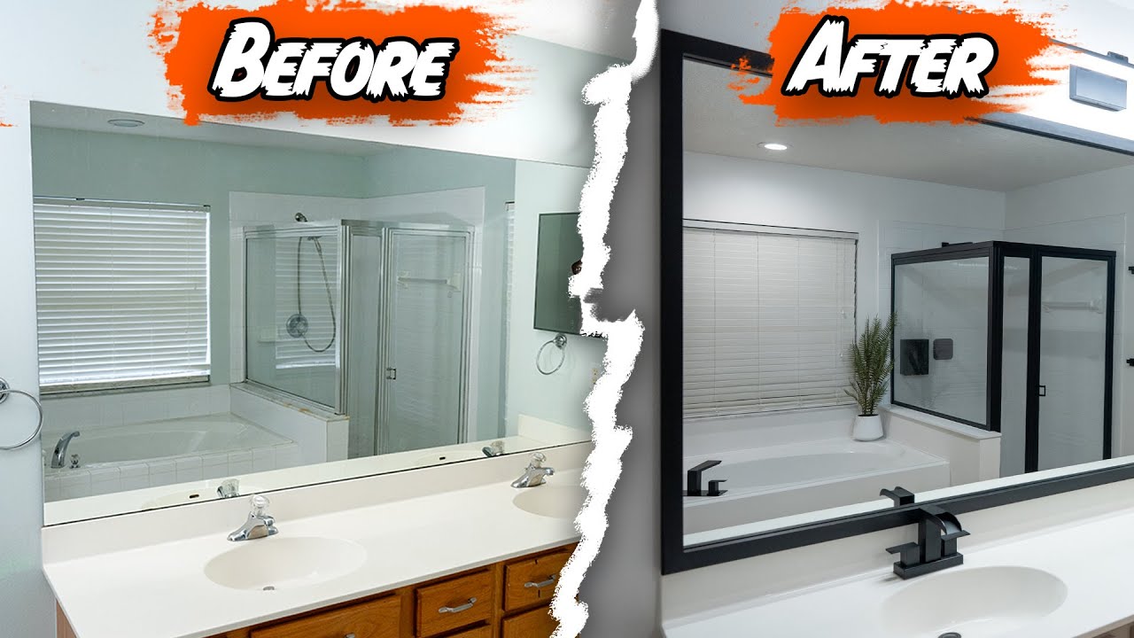 I transformed my bathroom mirror for $40!💡