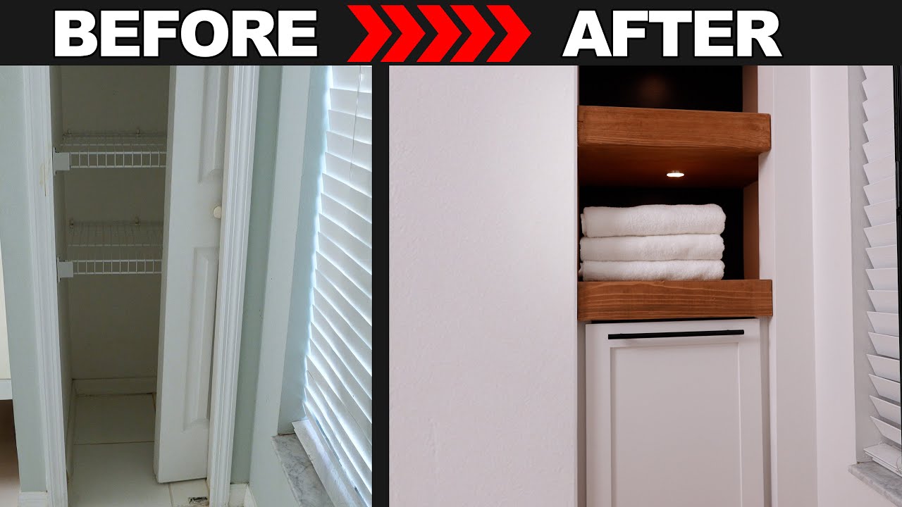 I turned a boring builder-grade linen closet into a showstopper