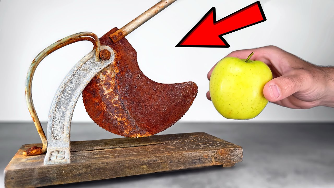 ASMR - Extremely rusty and destroyed guillotine restoration - No talking