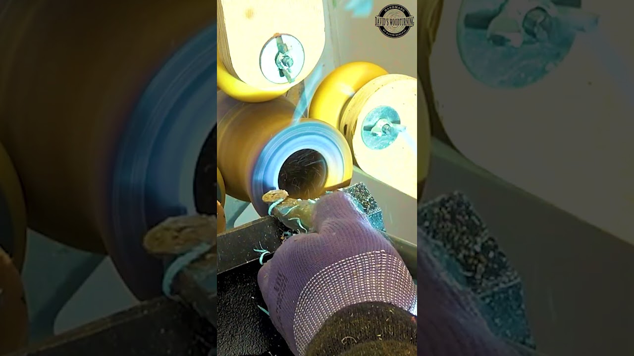 The magical process of creating a blue goblet