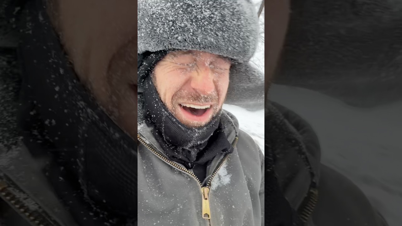 We went sledding behind our UTV while it was snowing