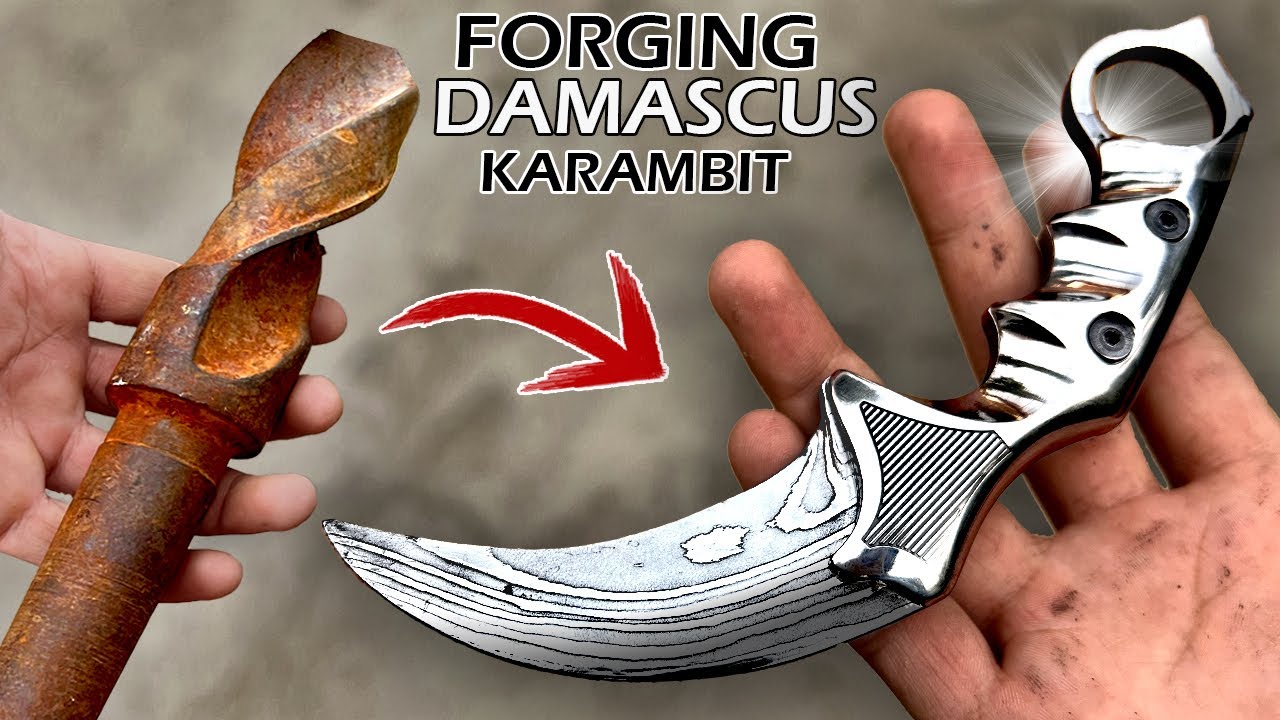 I forged a karambit from a rusty drill bit 🔥