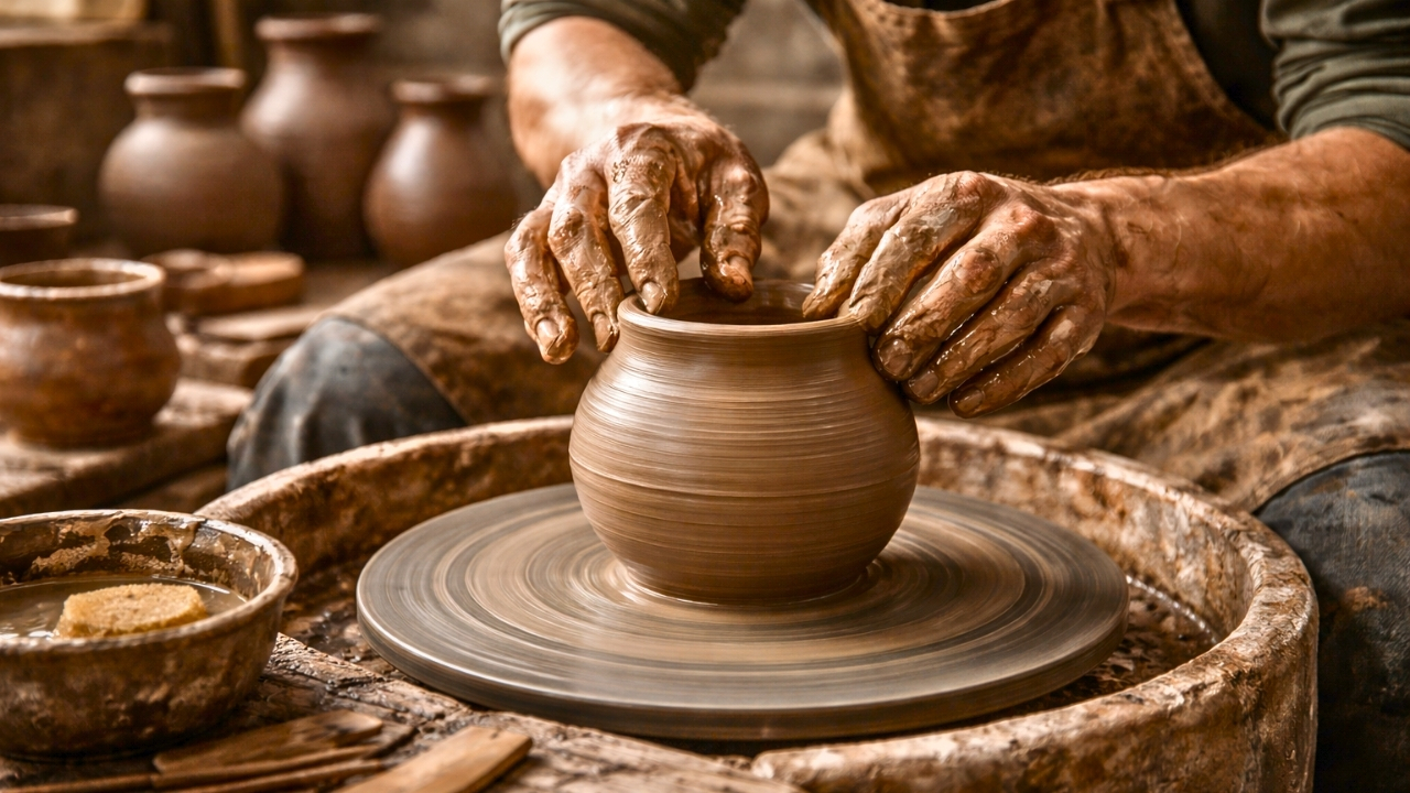 Mastering ceramics from scratch, upgrading a pottery wheel with Roman ...