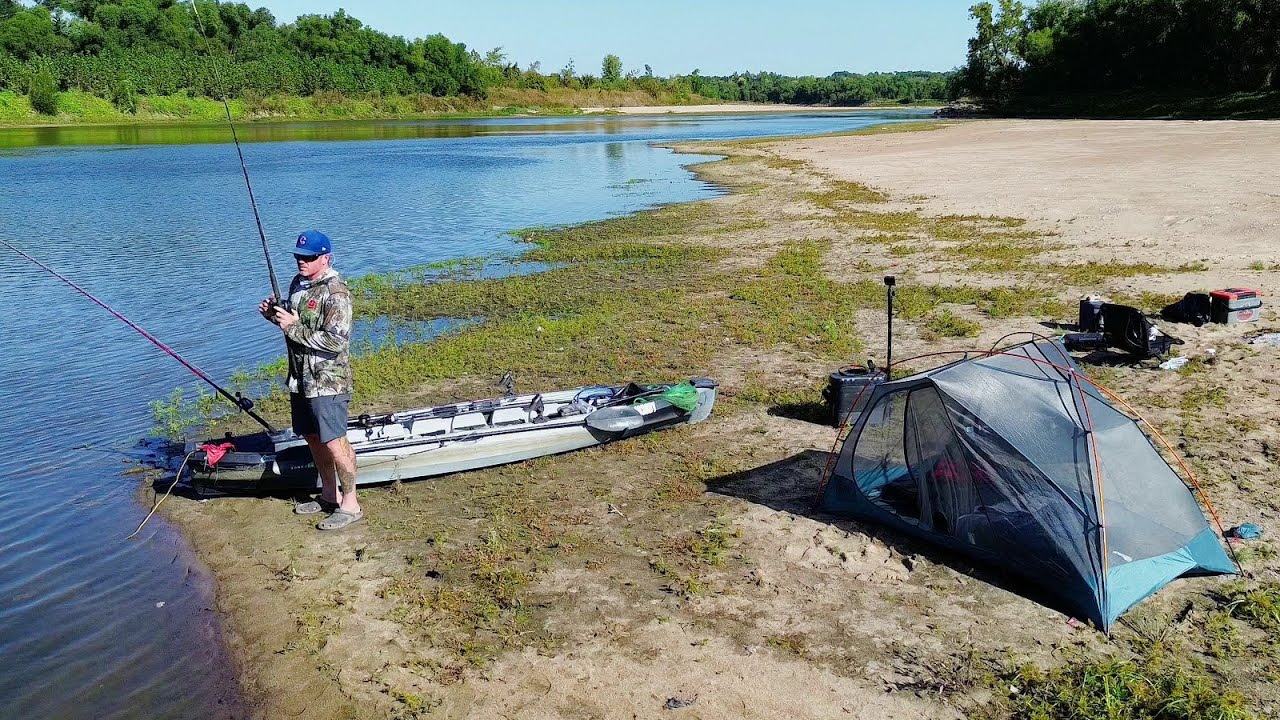 Kayak camping at the river’s deepest channel