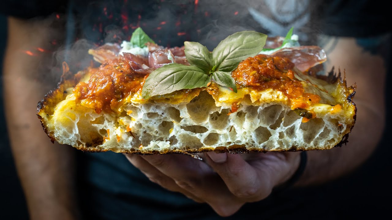 Same-day no-knead Detroit-style pizza with crispy cheese crust