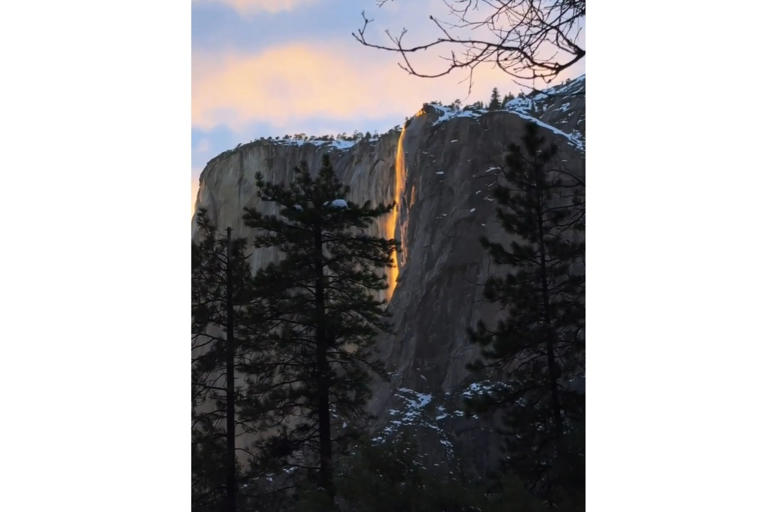 Yosemite visitor captures rare firefall phenomenon at top of El Capitan