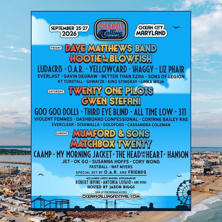 Dave Matthews, Twenty One Pilots head epic 2026 Oceans Calling lineup