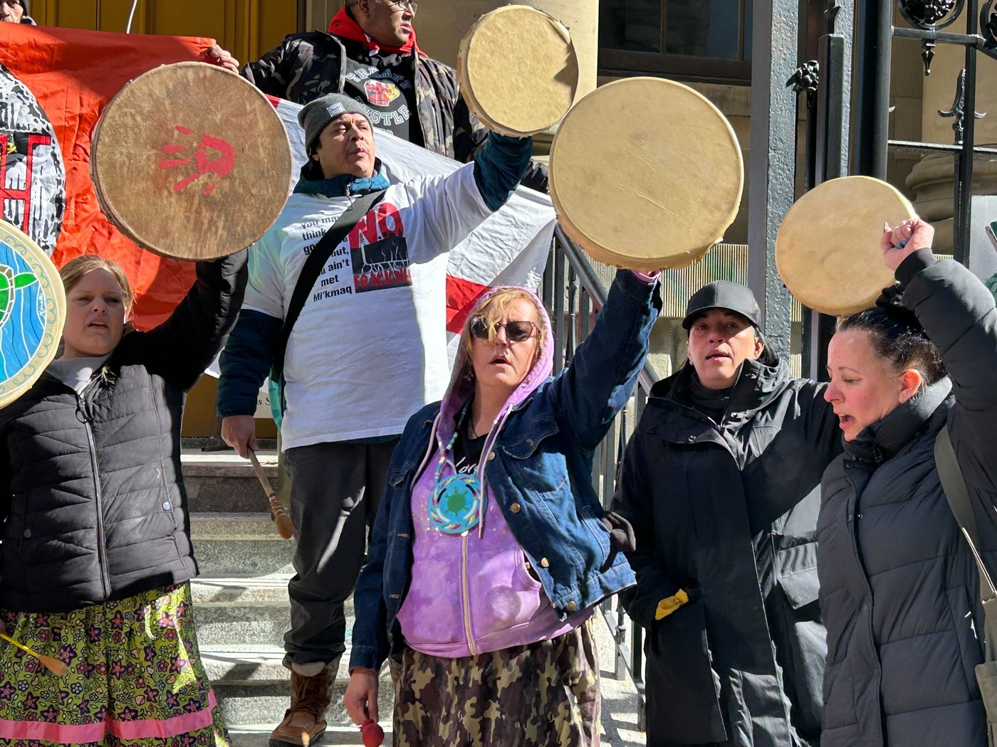 Hundreds gather for First Nations-led protest in Nova Scotia over ...