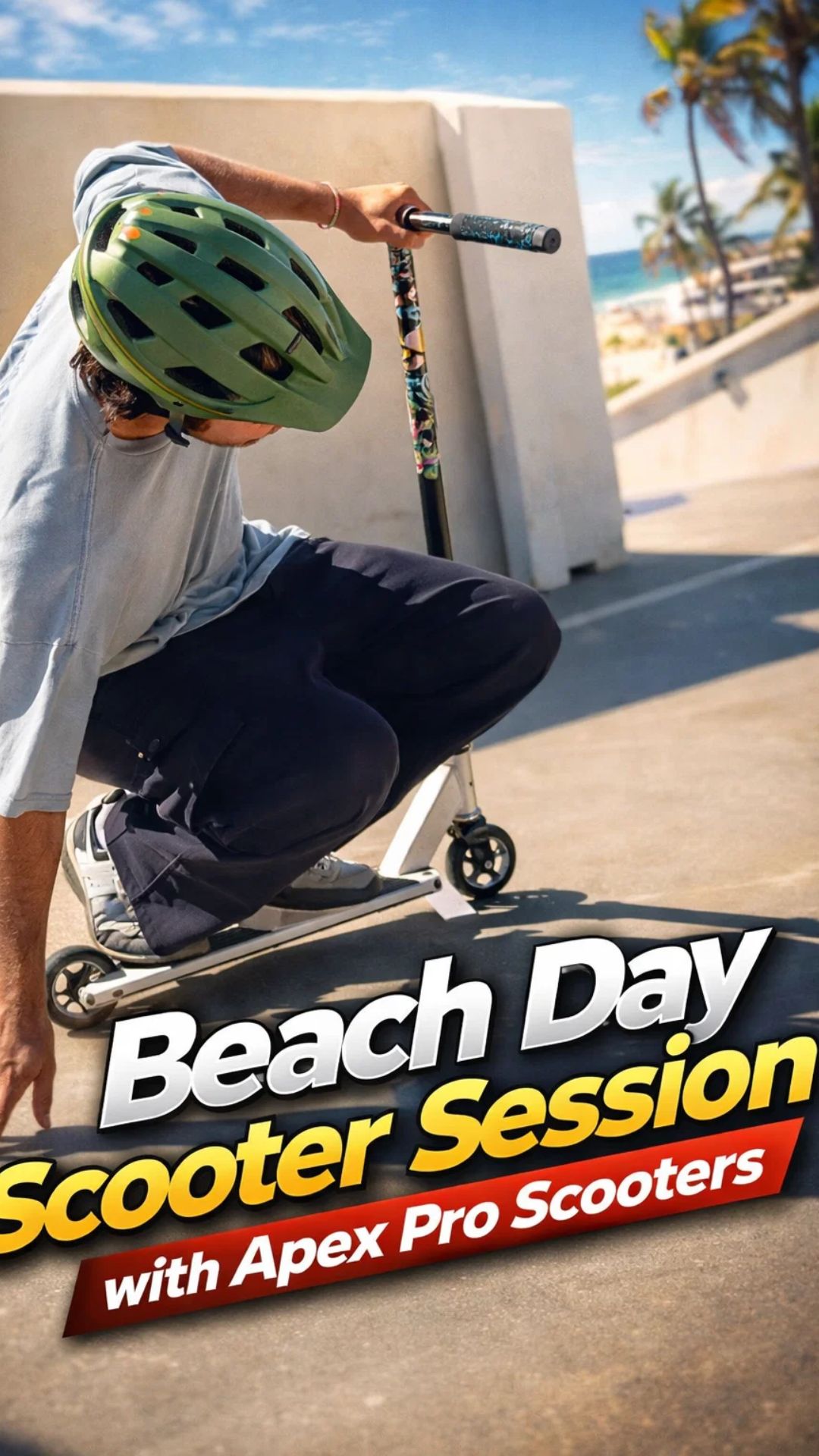 Beach day scooter session with Apex Pro Scooters
