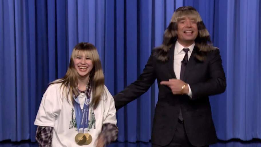 Alysa Liu gifts Jimmy Fallon wig of her iconic halo ring hairstyle