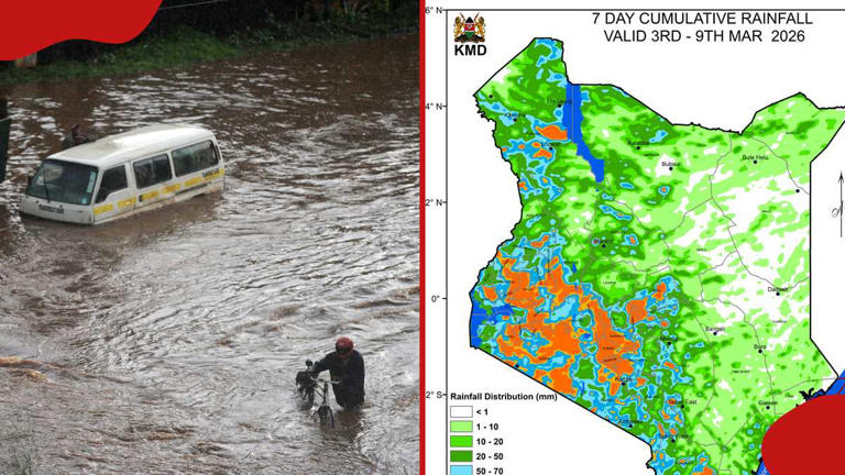Kenya Met issues heavy rainfall advisory, warns of floods in several ...