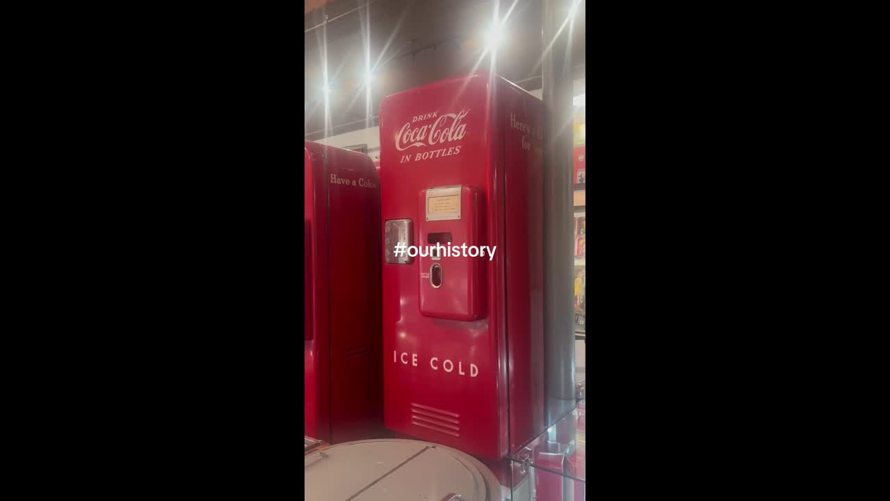 Two-sided Jim Crow era Coca-Cola machine on display at the Soda Museum