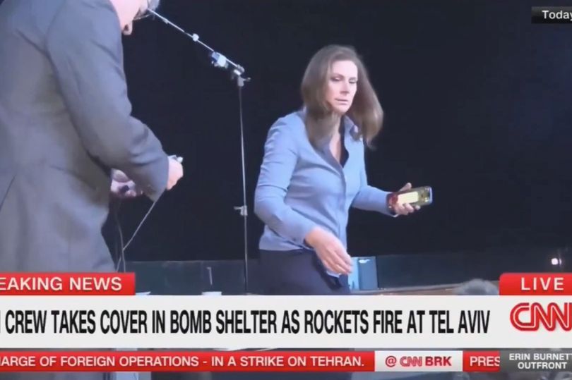 CNN anchor Erin Burnett forced to take shelter live on air as sirens ...