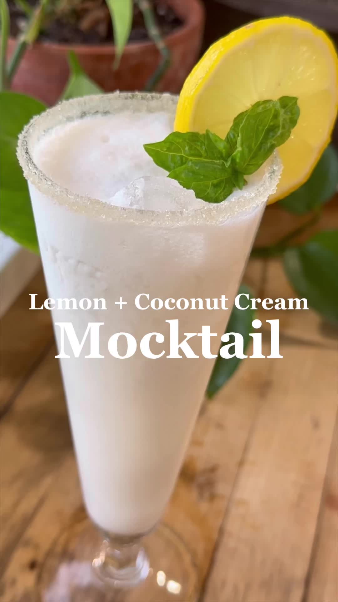 Lemon and coconut cream mocktail for a refreshing and creamy treat