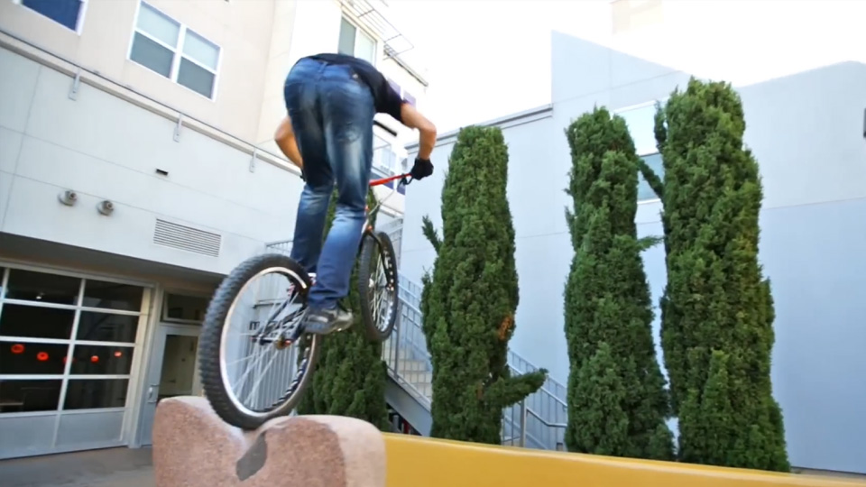 Urban bike parkour in San Francisco