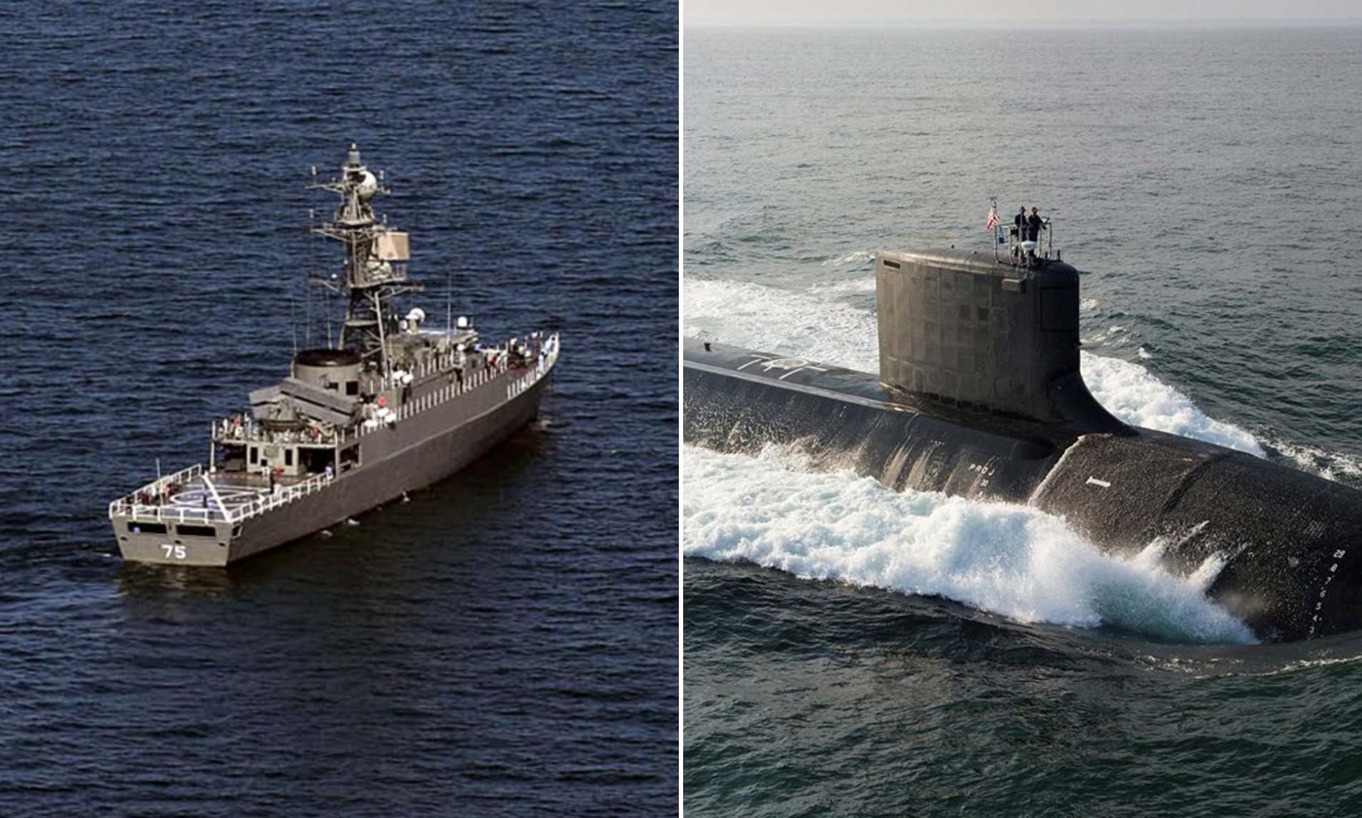 Moment Iranian warship is blasted by torpedo after being hunted down by ...