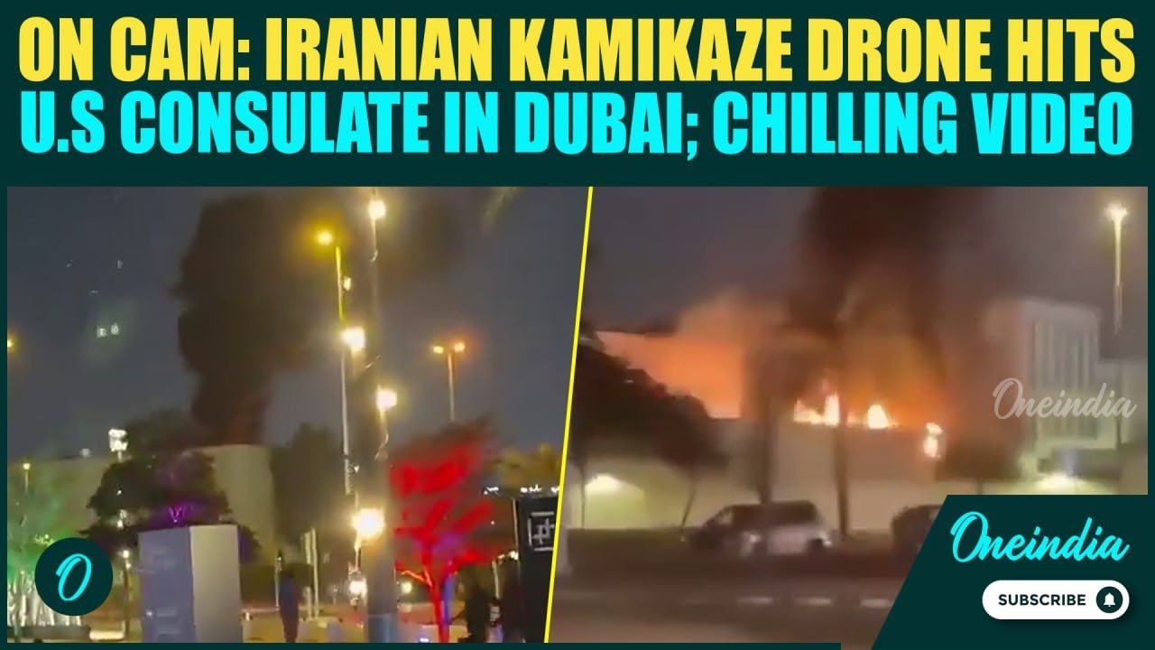 Iran bombs US consulate in Dubai breaking: Moment kamikaze drone ...