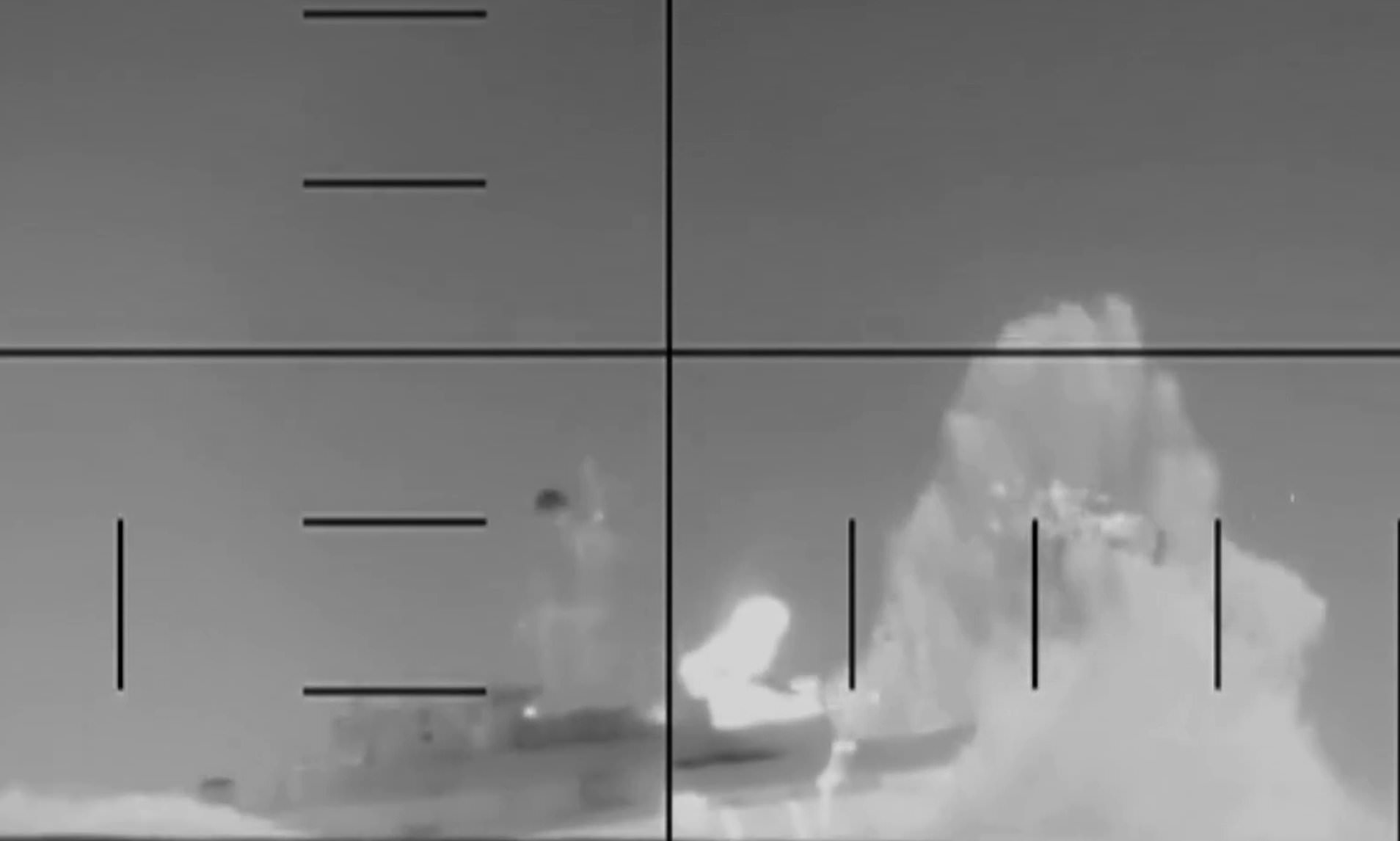 Moment Iranian warship is blasted by torpedo after being hunted down by ...