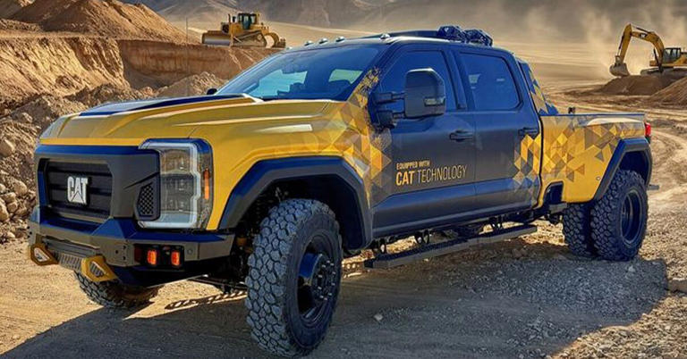The CAT truck is real, yet far from reality at the same time