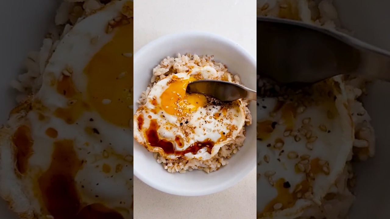 Egg rice bowl breakfast routine!