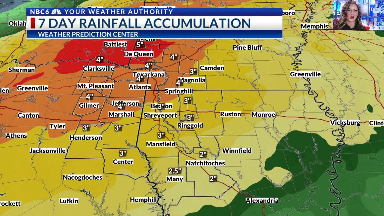 Rainfall Total Prediction Levels Increase Across the ArkLaTex Serve ...