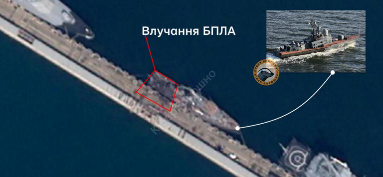 Ukrainian drones attack Russian frigate Admiral Essen, OSINT analysts say