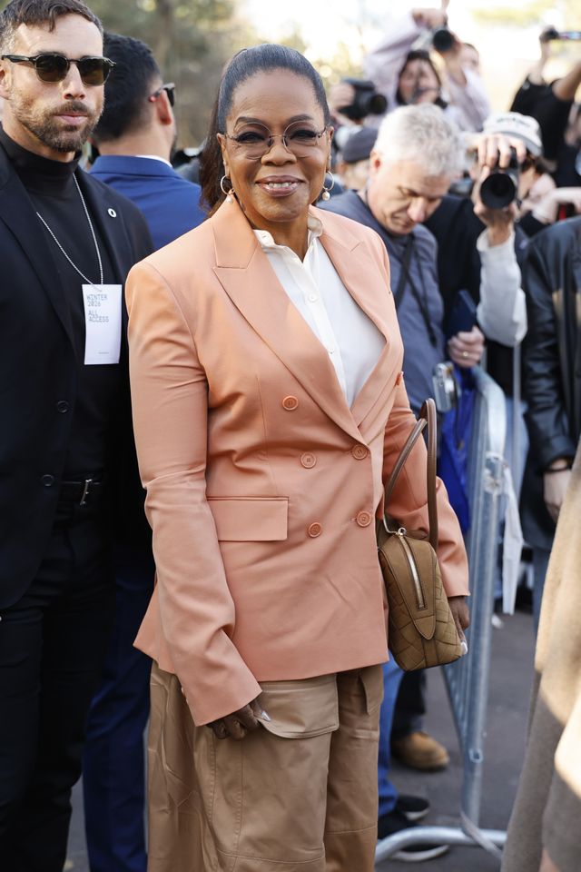 Oprah wears the polarizing balloon pant trend at Paris Fashion Week