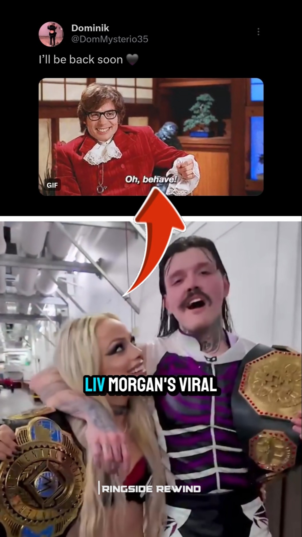 Dominik Mysterio reacts to Liv Morgan's viral post!