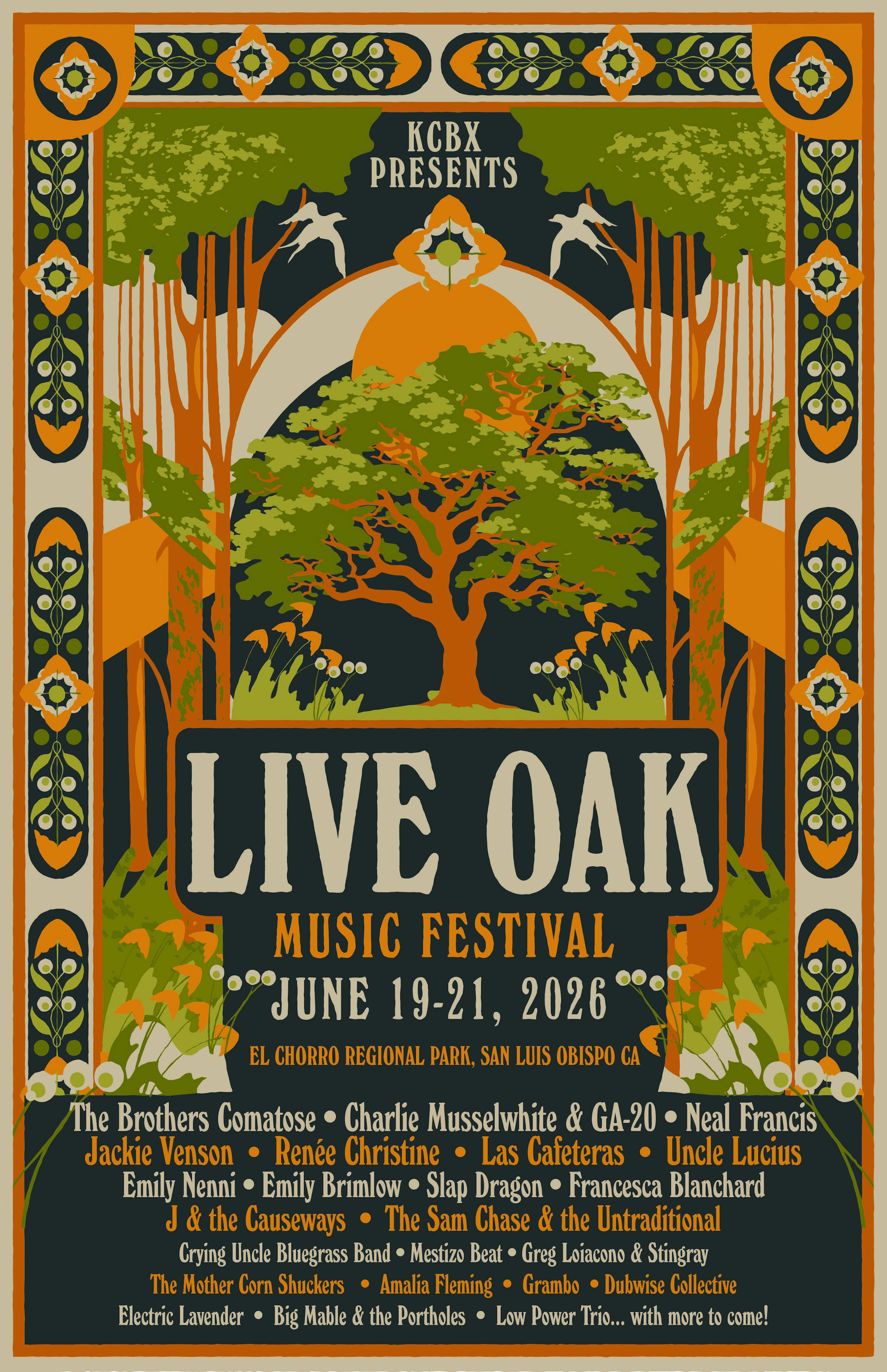 Live Oak Music Festival announces 2026 lineup, unveils Art Nouveau ...