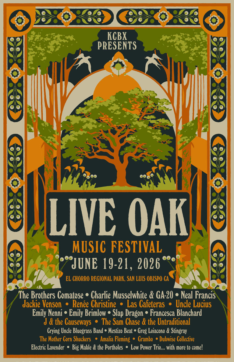 Live Oak Music Festival announces 2026 lineup, unveils Art Nouveau ...