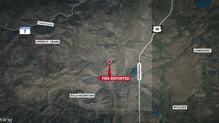 Wildland fire burning west of Longmont in Boulder County