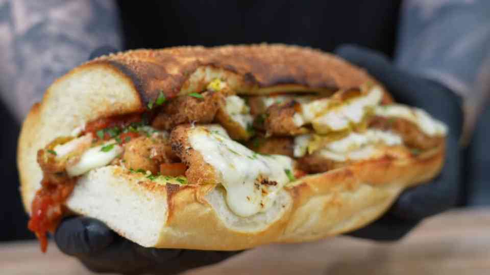 A simple chicken parm sandwich that never disappoints