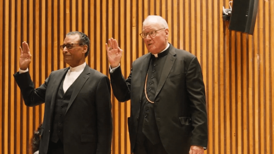 Cardinal Dolan and Rev. Bernard sworn in as NYPD chief chaplains