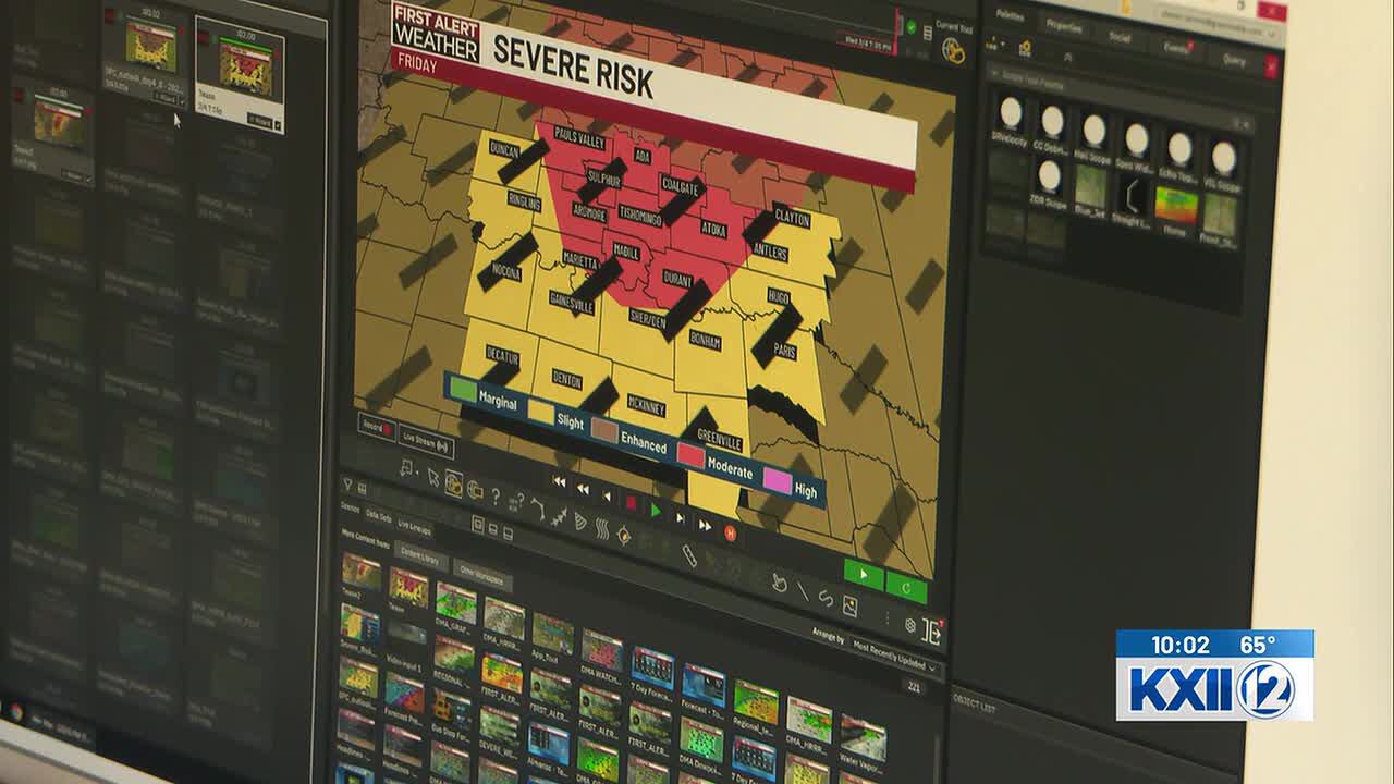What weather map hatching means during severe storm forecasts