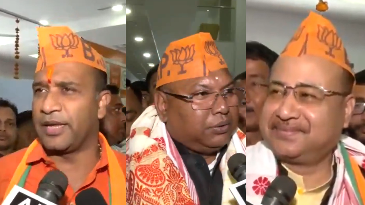 Assam Congress MLAs Kamalakhya De Purakayastha, Sashikanta Das, Basanta ...