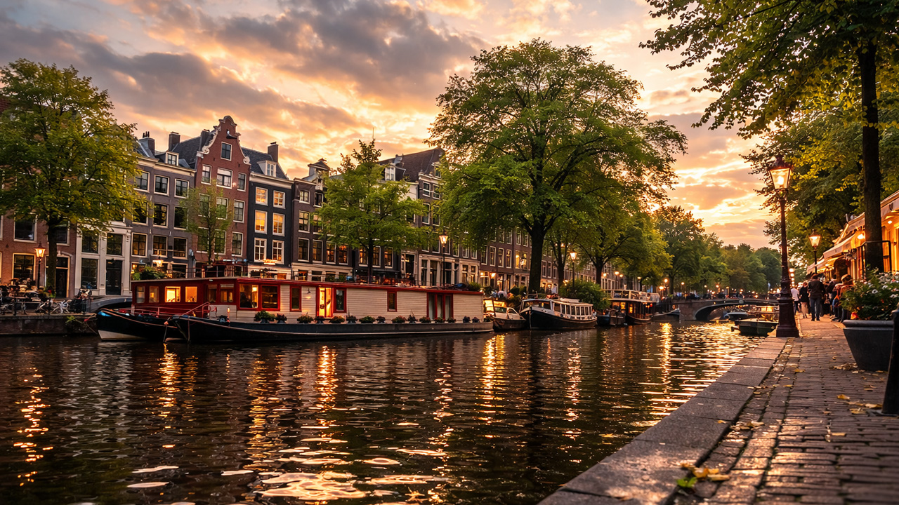 Walking along Amsterdam’s historic canals