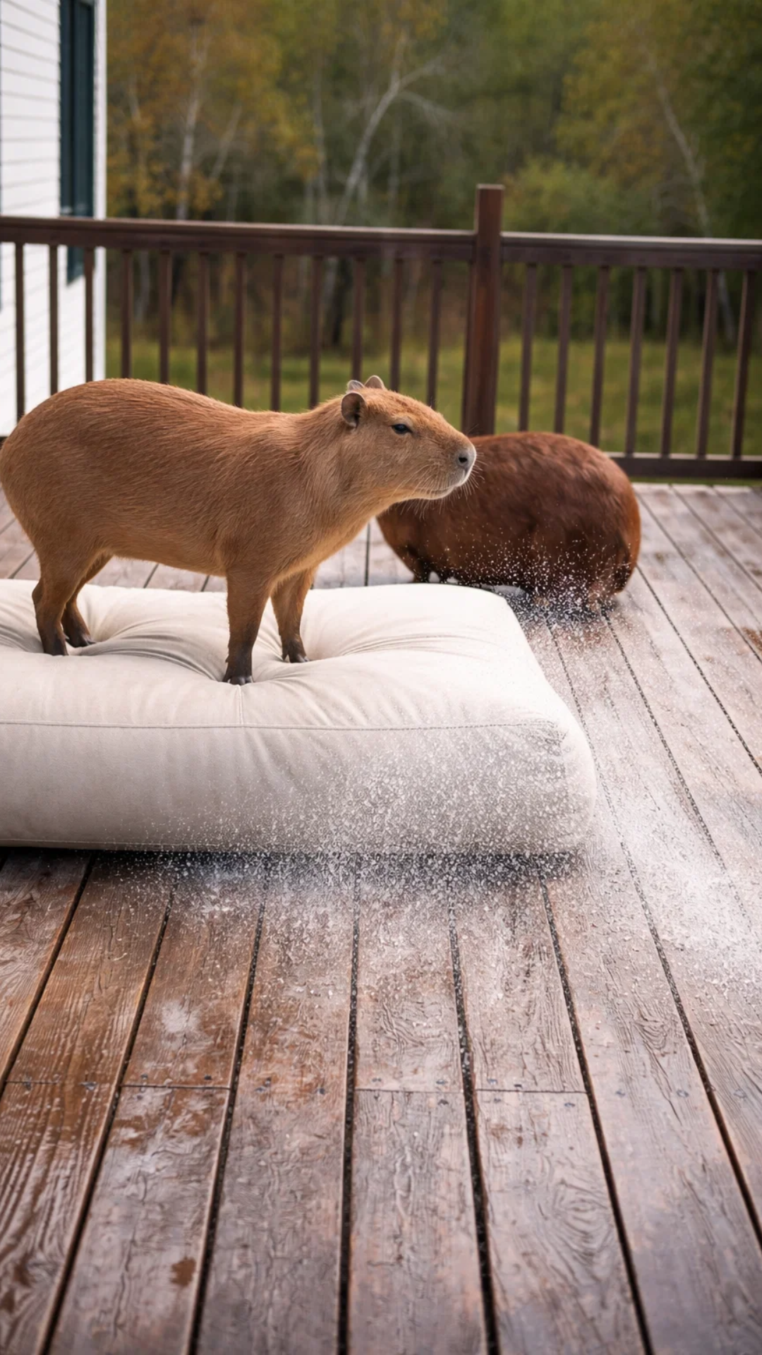 Why Cheesecake the capybara suddenly loves the hose